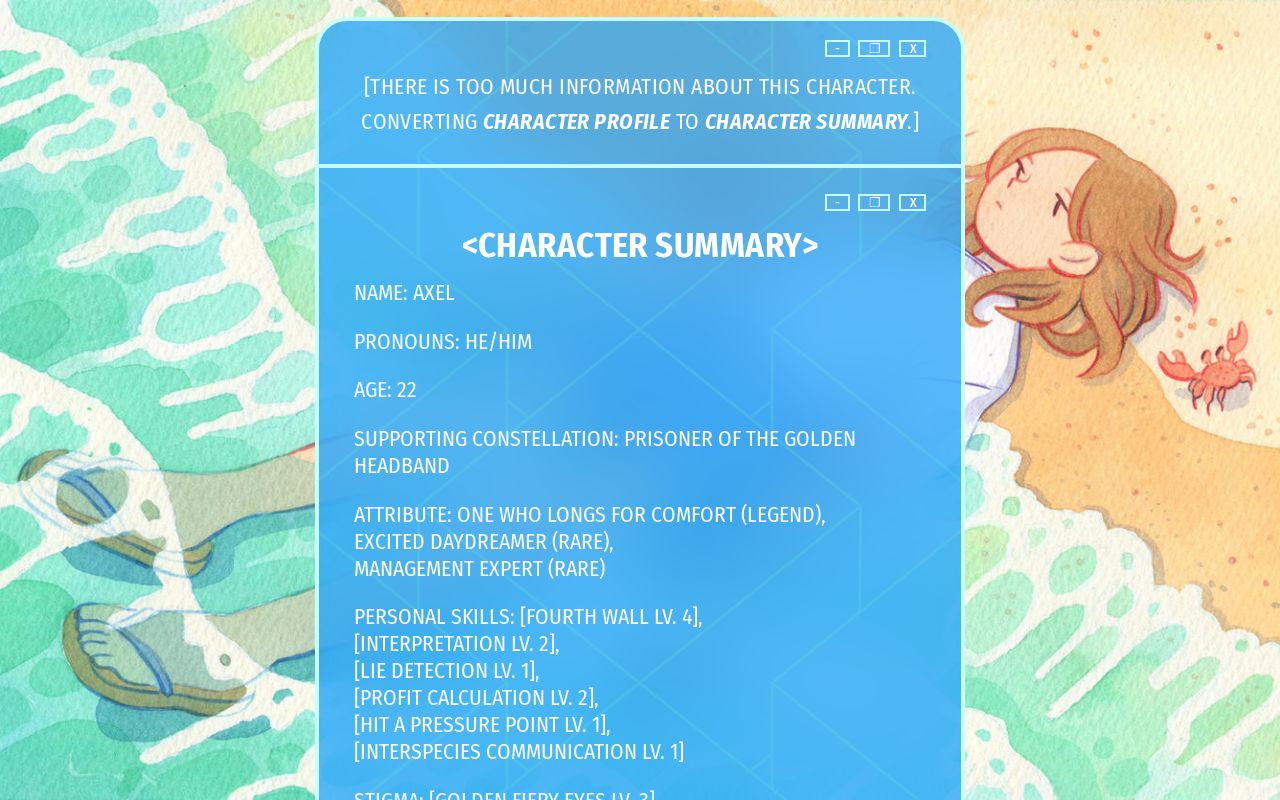 ORV Character Summary